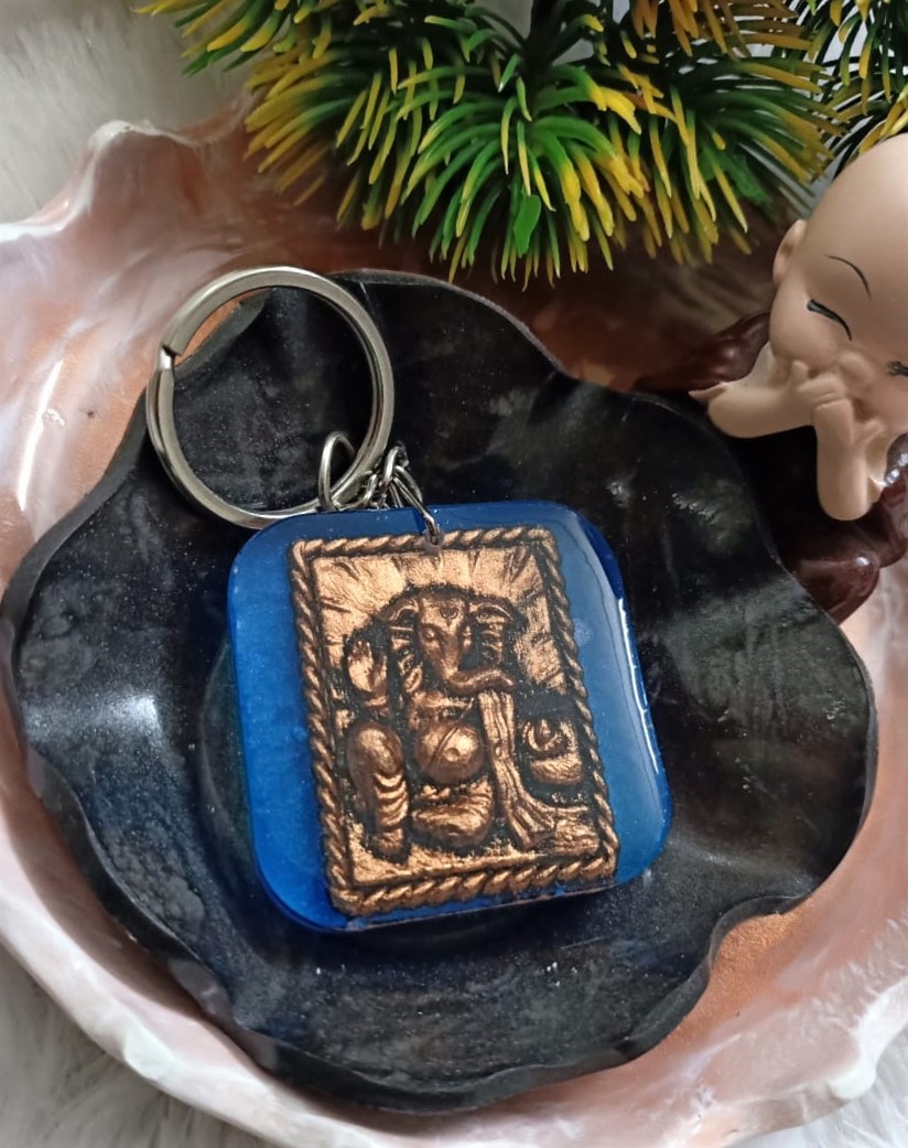 Resin Ganesha Square Key Chain | Revolusis Instore