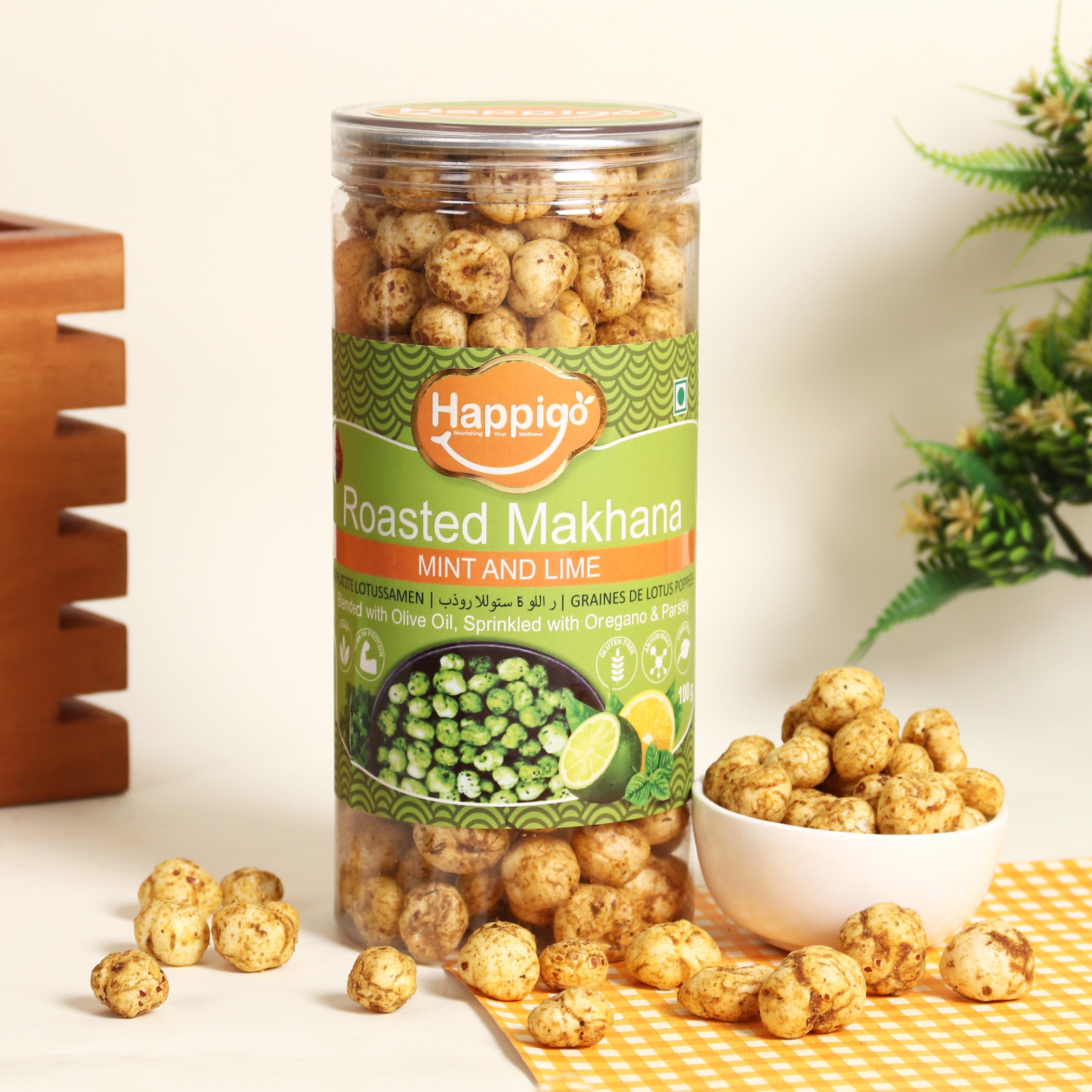 HappiGo Roasted Flavored Makhana Mint & Lime | Revolusis Instore